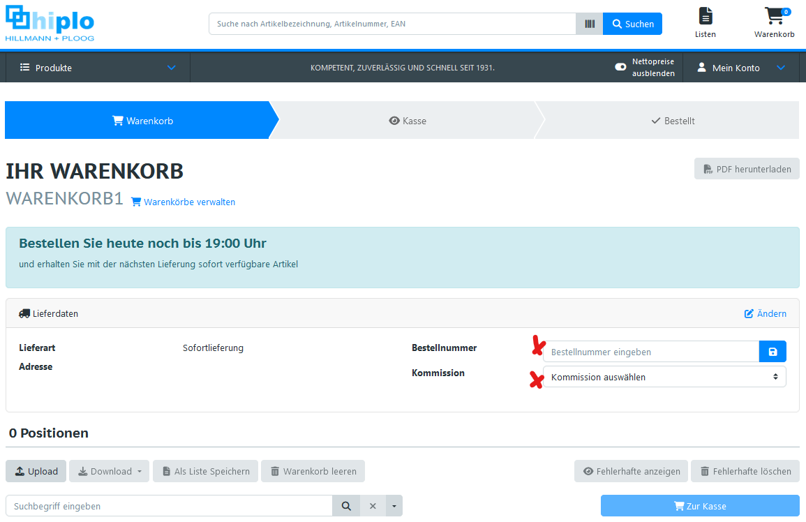 Impuls Infoseite_Bestellnummer_Kommission