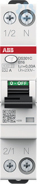 ABB FI/LS-Schalter 6kA, 1P+N, Typ A, B16 DS301CA-B16/0,03 2CSR255163R1165 - hiplo24.de
