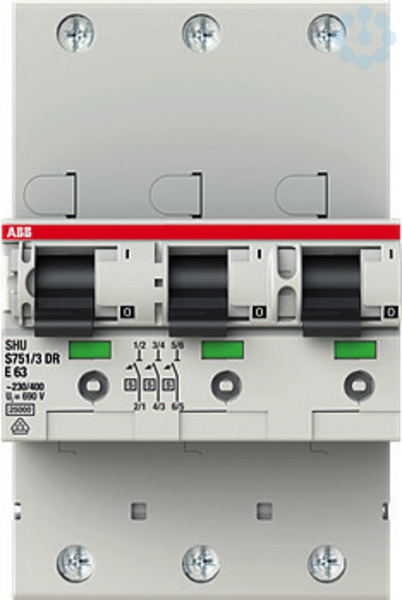 ABB SLS-Schalter 63A 3-polig Hutschiene mit integr. Sperrmöglichk. S751/3DR-E63 - hiplo24.de