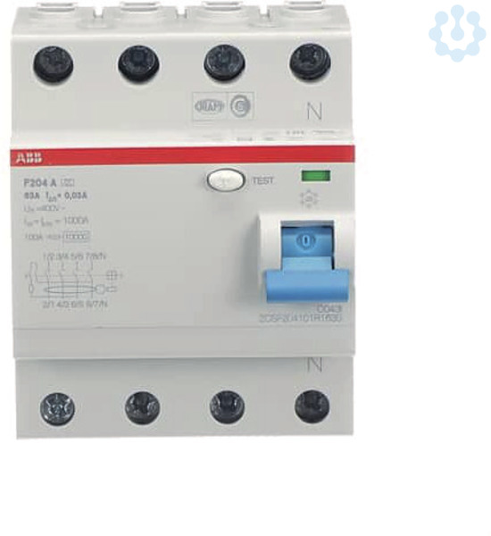ABB FI-Schutzschalter F204-63/0,03A 63A 4-Polig 30mA Typ A - hiplo24.de